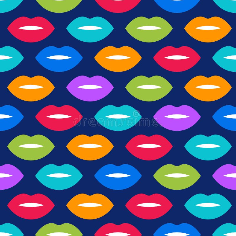 Lips Seamless Repeat Pattern Vector Illustration Stock Vector ...