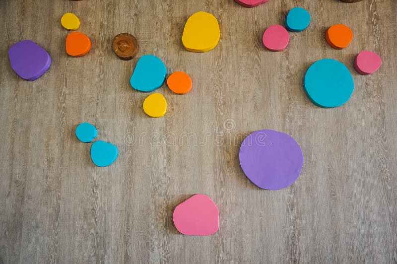 Colorful Wood Circle Decoration Stock Photo - Image of blue, decor ...