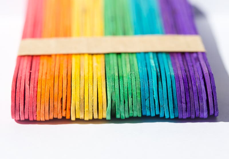 Colorful Wood Ice Cream Stick Stock Photo - Image of homemade ...