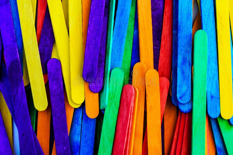 Colorful Wood Ice-cream Stick Stock Image - Image of green, colorful ...