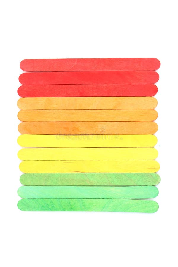 Colorful Wood Ice-cream Stick Stock Photo - Image of orange, material ...