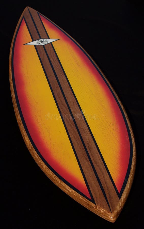 Colorful Wood Surfboard, Black Background Stock Photo - Image of surf ...