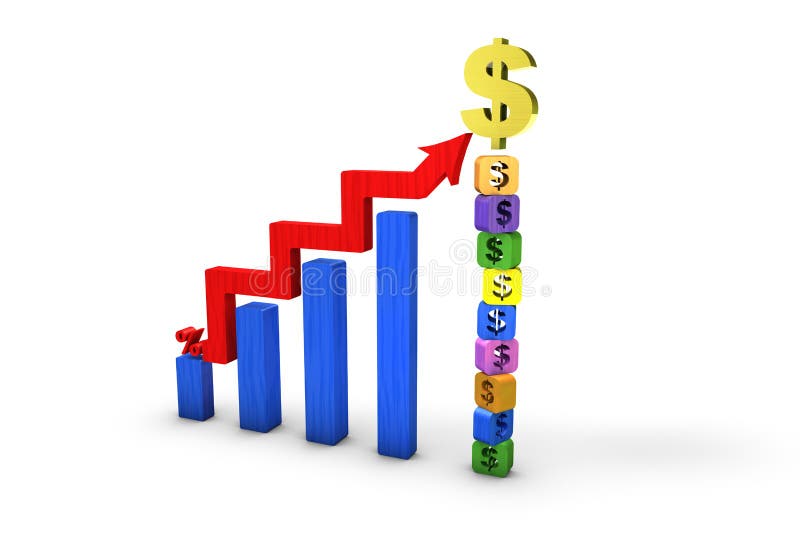 Block graph with arrow stock illustration. Illustration of concept ...