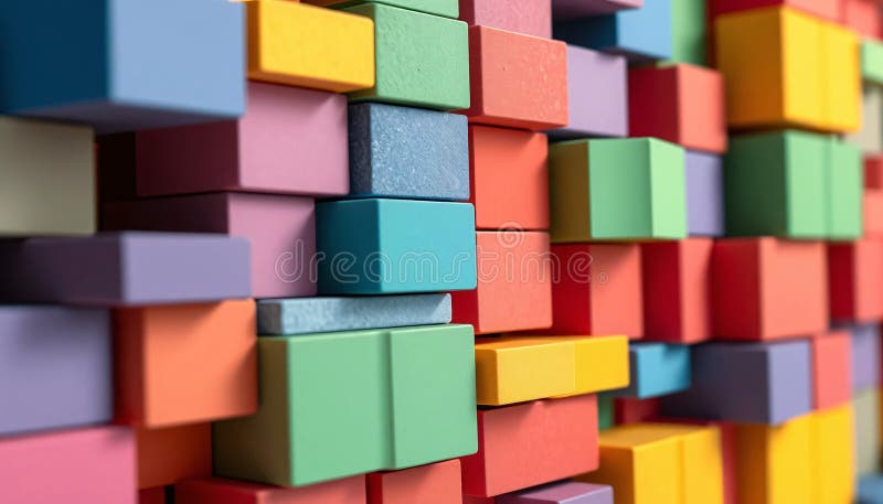 Colorful Wooden Blocks Abstract Background Education and Creativity ...