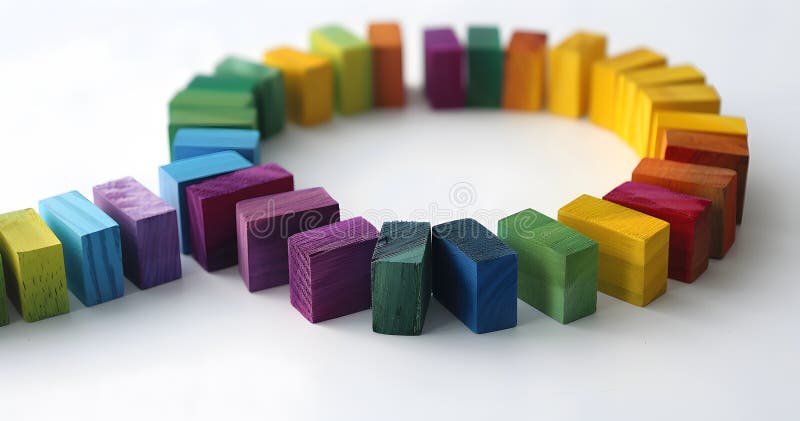 Colorful Wooden Blocks Arranged on White Background,creativity ...