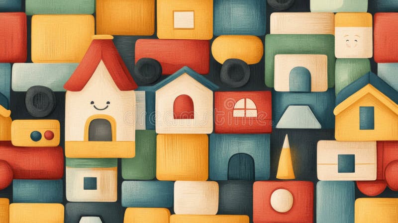 Colorful Wooden Blocks Pattern Background Stock Illustration ...