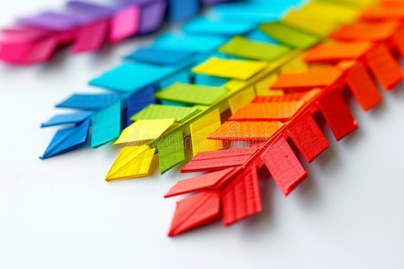 Colorful Wooden Blocks in a Rainbow Pattern Stock Illustration ...