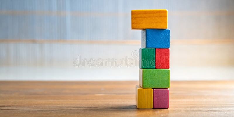 A Colorful Wooden Blocks Stacked in a Shape of a Number One AI ... A Colorful Wooden Blocks Stacked in a Shape of a Number One AI ...