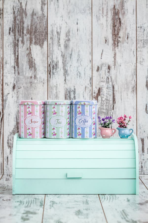 Colorful Wooden Bread Boxes for Bread Keeping Stock Image - Image of ...