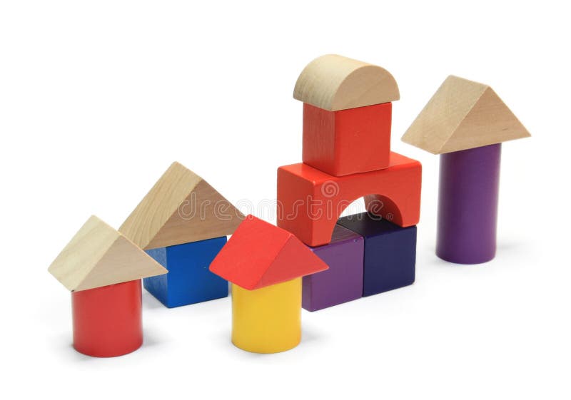 Colorful Wooden Building Blocks Stock Photo - Image of create, game ...
