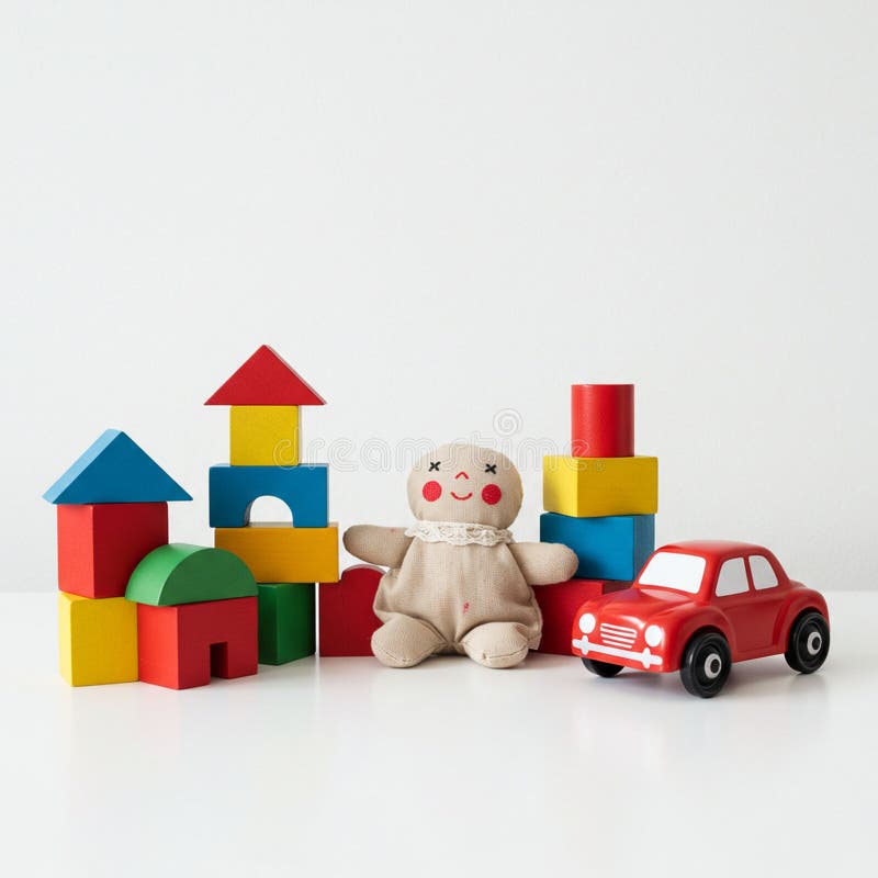 Colorful Wooden Building Blocks Assembled into Structures with ...