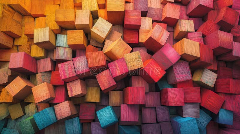 Colorful Wooden Cubes Abstract Background Texture Stock Illustration ...