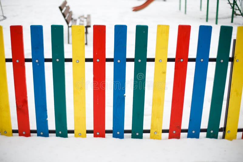 Colorful wooden fence stock photo. Image of paint, coloured - 247065724