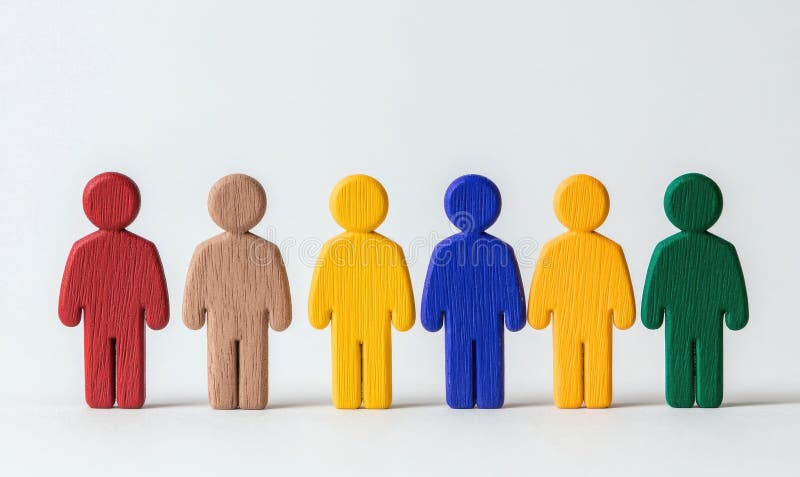 Colorful Wooden Figures Representing Diverse Human Figures Stock ...