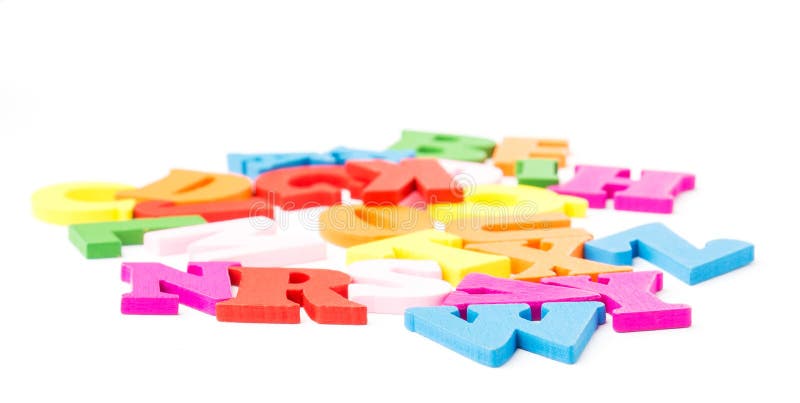 Colorful Wooden Letters Isolated on White Background Stock Photo ...