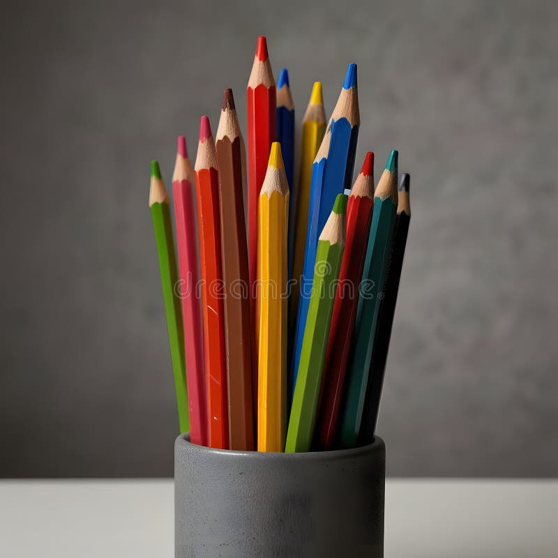 Colorful Wooden Pencil School Supply Writing Tool Stock Illustration ...