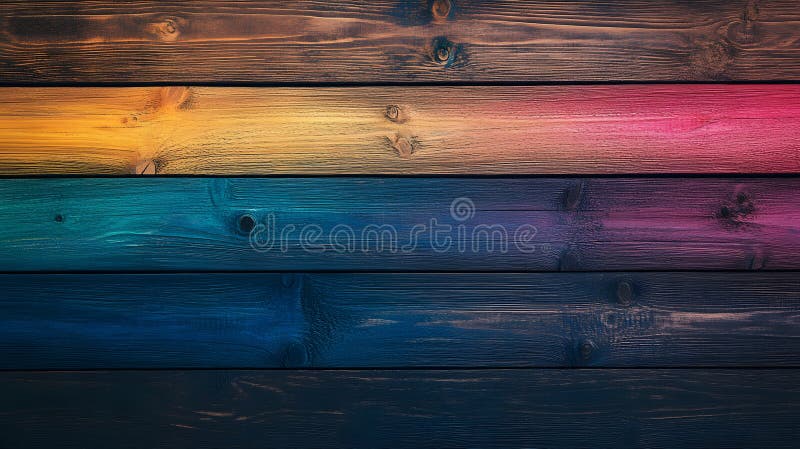 A Colorful Wooden Planks Background with Horizontal Lines and a Rustic ...
