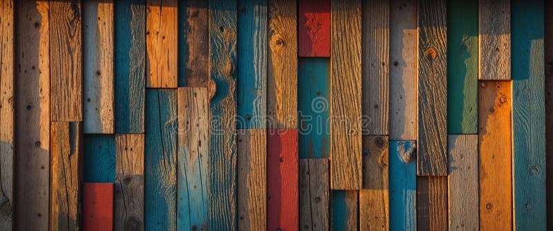 Colorful Wooden Planks Creating a Striking Visual Display of Varied ...