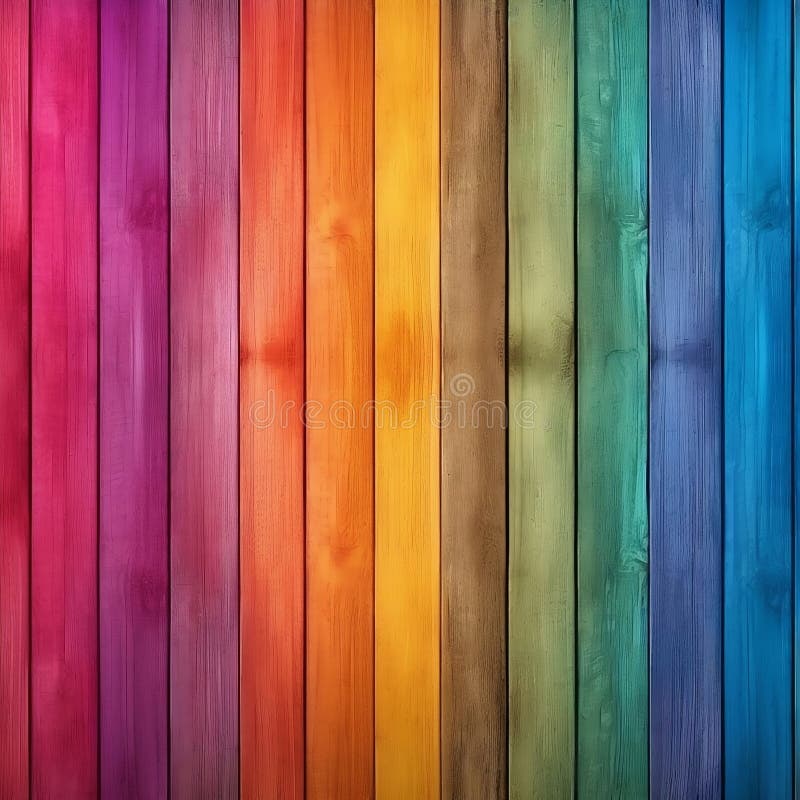 Colorful Wooden Planks Rainbow Background. Generative AI Stock ...