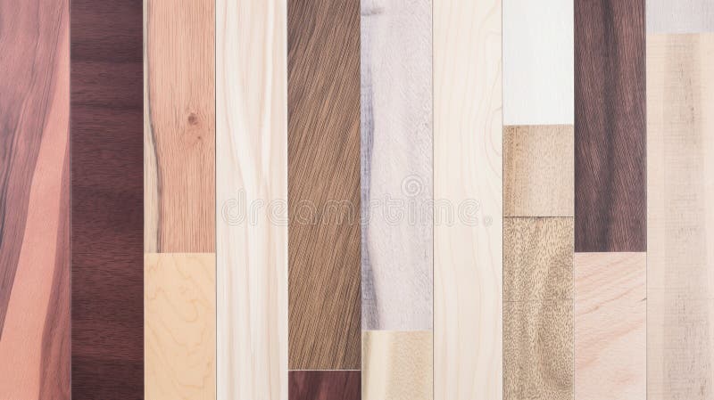Colorful Wooden Planks with Various Shades and Grain Patterns Arranged ...