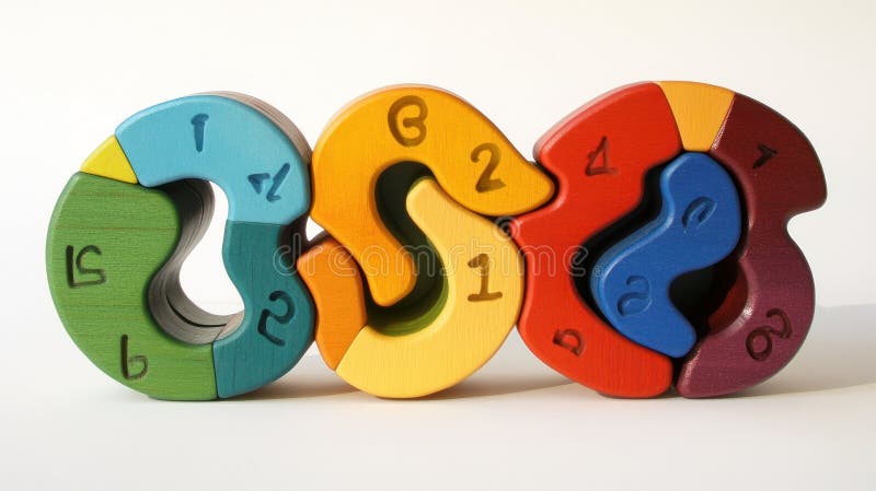 Colorful Wooden Number Puzzle Toy for Kids Stock Illustration ...