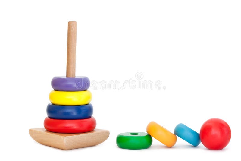 Colorful Wooden Pyramid Toy Stock Image - Image of build, pyramid: 26081167