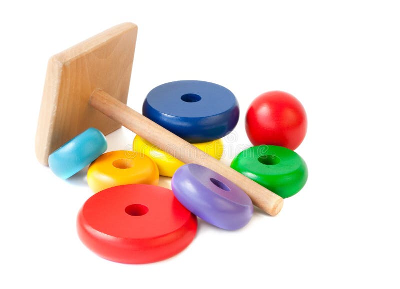 Colorful Wooden Pyramid Toy Stock Image - Image of build, pyramid: 26081167