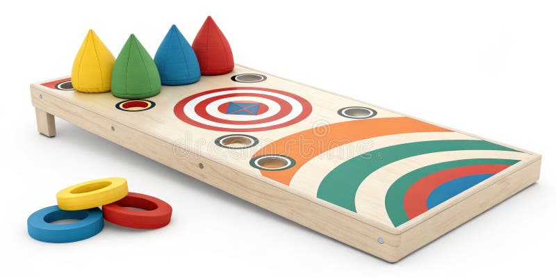 Colorful Wooden Ring Toss Game Stock Illustrations – 4 Colorful Wooden ...