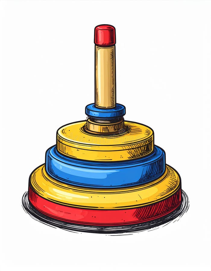 Colorful Wooden Stacking Toy Pyramid Stock Illustration - Illustration ...