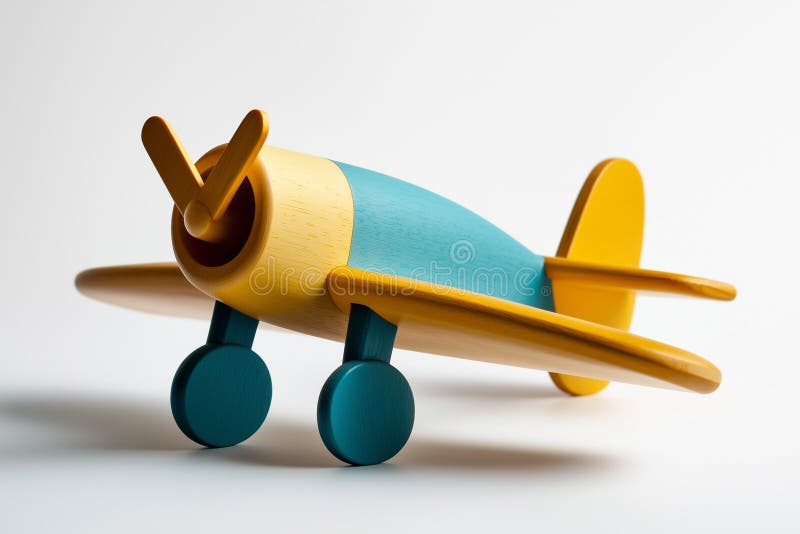 Colorful Wooden Toy Airplane Stock Illustration - Illustration of ...
