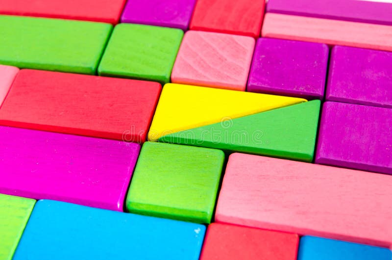 Colorful Wooden Toy Building Blocks Stock Image - Image of vivid ...
