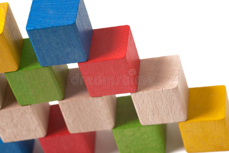 Colorful wooden toy blocks stock image. Image of childhood - 11839859
