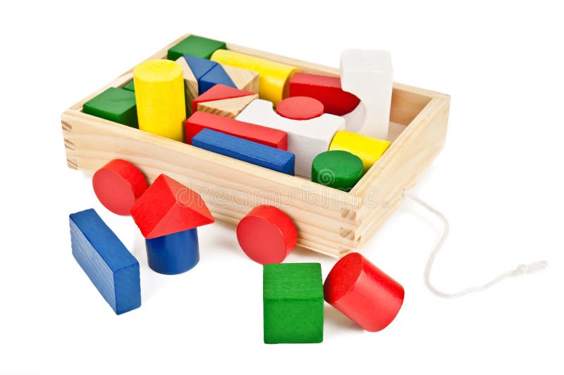 Colorful wooden toy blocks stock photo. Image of child - 37637476