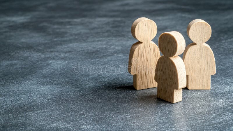 Colorful Wooden Toy Figures Display Speech Bubbles, Representing ...