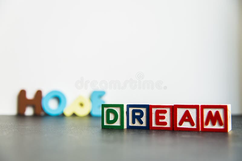 Colorful Wooden Word Dream Hope White Background1 Stock Photos - Free ...