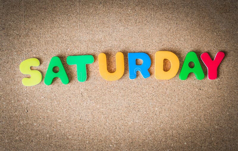 The Word Saturday. Text Day of the Week in Wooden Letters.Black Letters ...