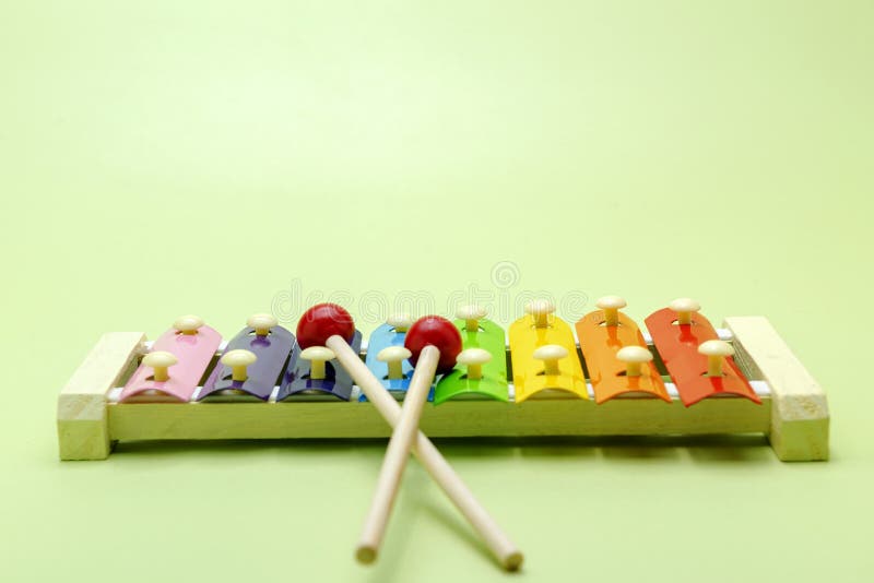 Colorful Wooden Xylophone Toy Stock Photo - Image of learn, closeup ...