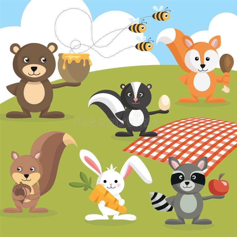 Critters Picnic Stock Illustrations – 25 Critters Picnic Stock ...