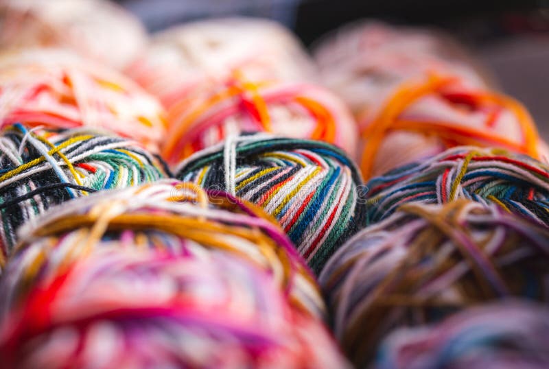Colorful Wool Closeup Which is Needed for Knitting Stock Image - Image ...