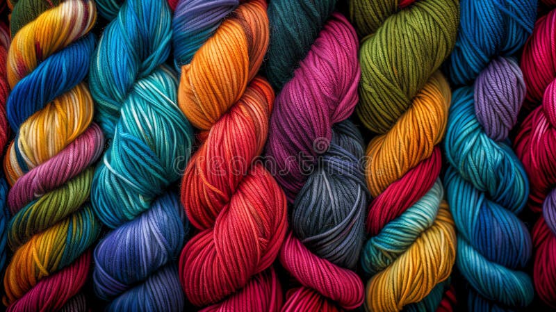 Colorful Wool Yarn Texture for Knitting Crafts Stock Image - Image of ...