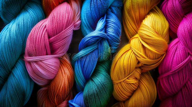 Colorful Wool Yarn Texture for Knitting Crafts Stock Image - Image of ...