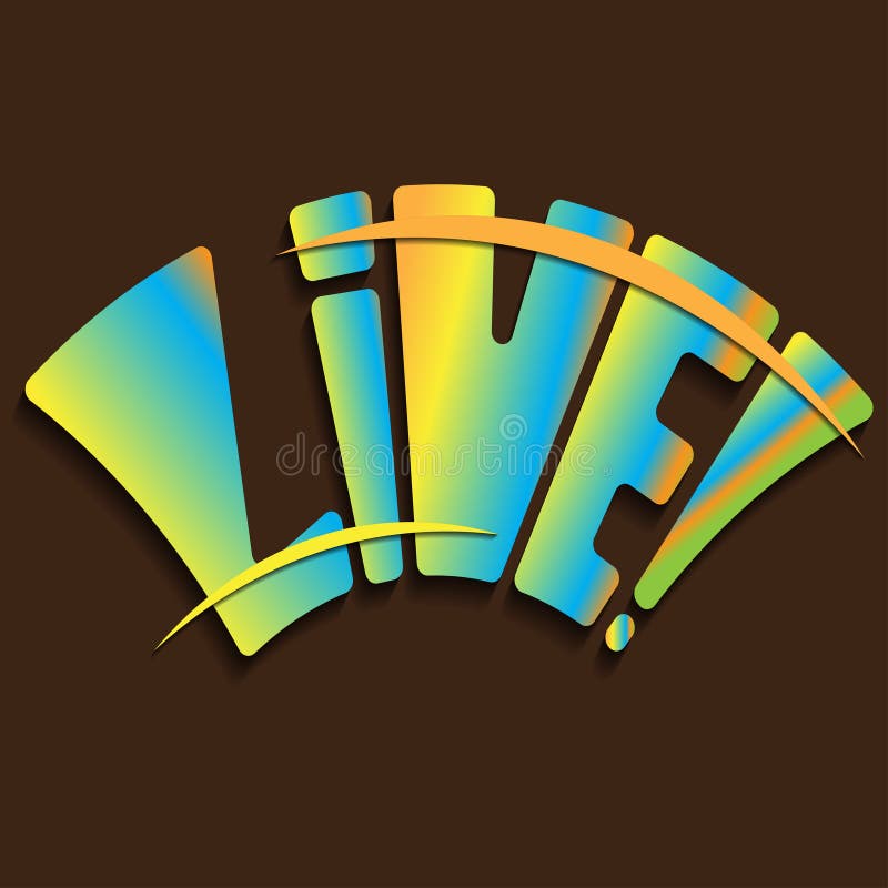 Word LIVE Composed of Different Fruits with Leaves Stock Illustration ...