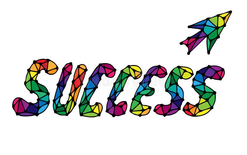 Colorful Background With Word Success Stock Illustration - Illustration ...