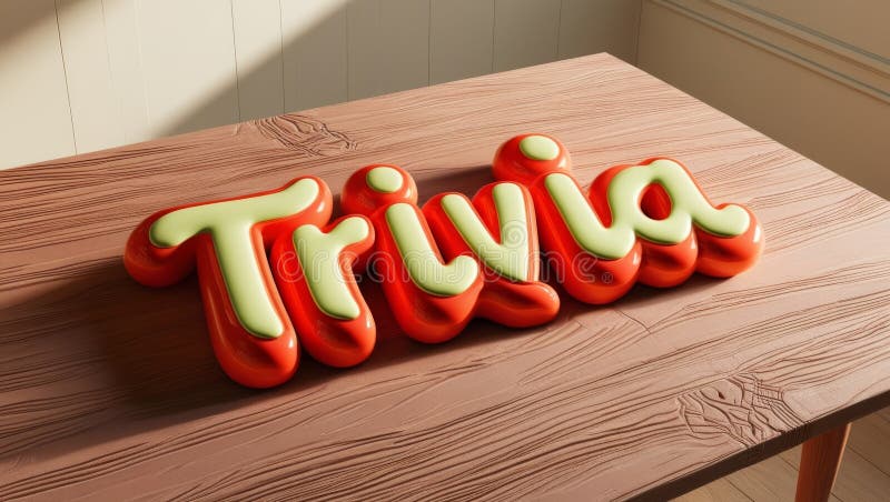 Colorful Word Trivia on Wooden Table, Bright and Engaging Display Stock ...