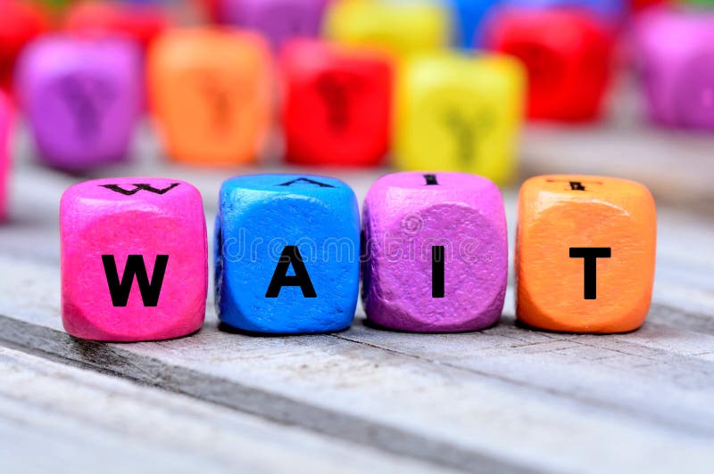 Word Wait Made from Wooden Gray Letters Stock Image - Image of idea ...