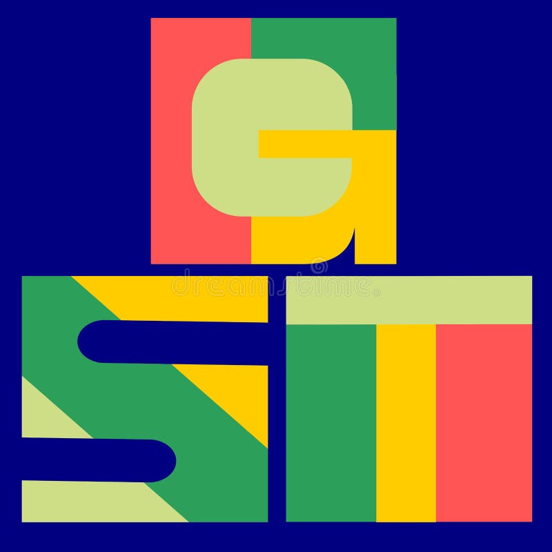 Colorful Wording GST Design in Box . Stock Illustration - Illustration ...