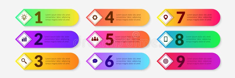 Business Process Chart Infographics with 6 Steps in Neumorphism Design ...