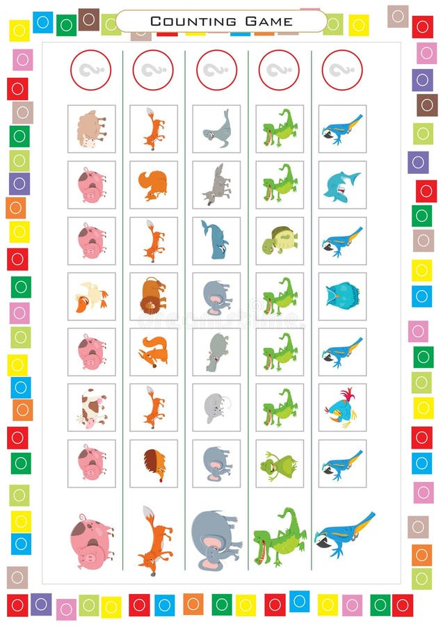 Kindergarten Math Worksheet: Counting and Number Recognition Stock ...