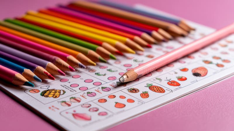 Colorful Worksheet for Kindergarten Learning Activities with Crayons ...