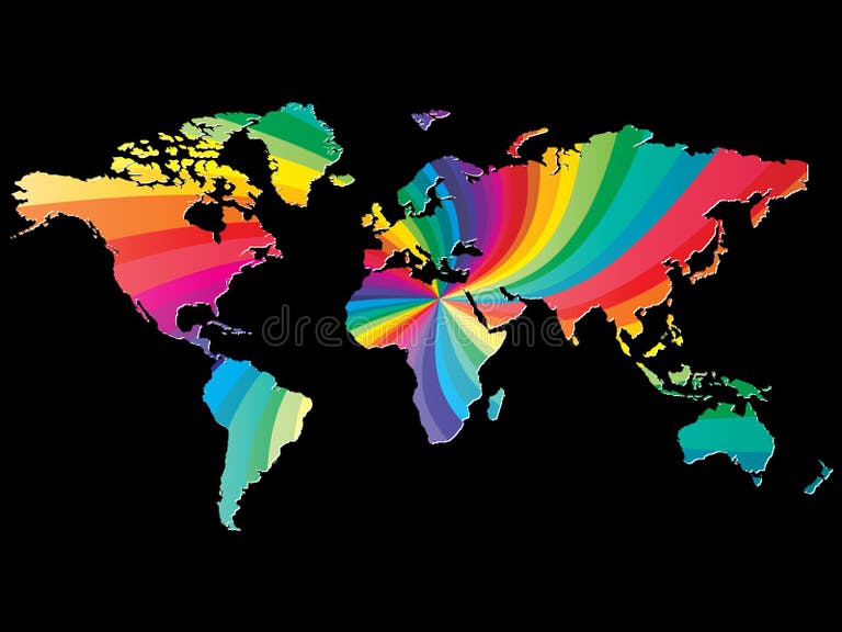 Colorful world map stock vector. Illustration of continents - 8000766